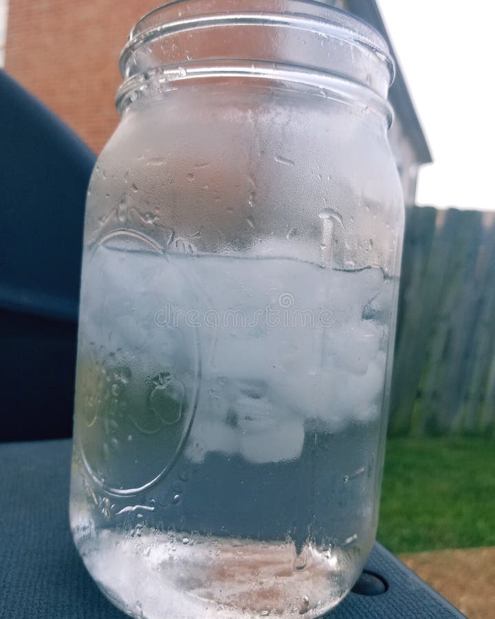 Refreshing Ice Cold Water stock photo. Image of mason - 79951504