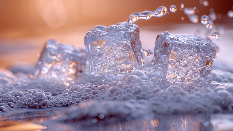 A Refreshing Ice Cube in a Splash Stock Image - Image of motion ...