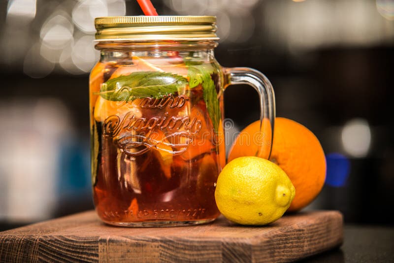 Refreshing Ice Drink Prepared from Fresh Fruit Stock Image - Image of ...