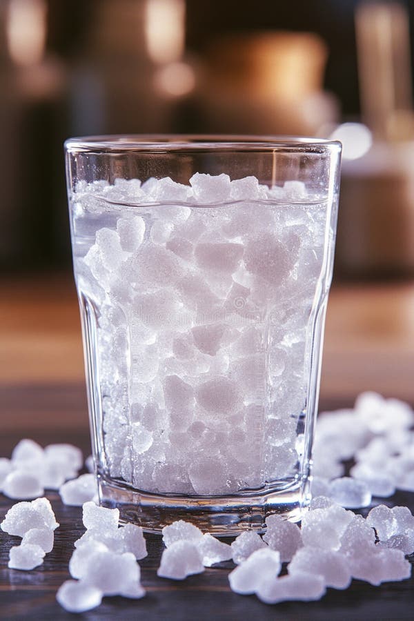Refreshing Ice Water with Salt Stock Photo - Image of condensation ...