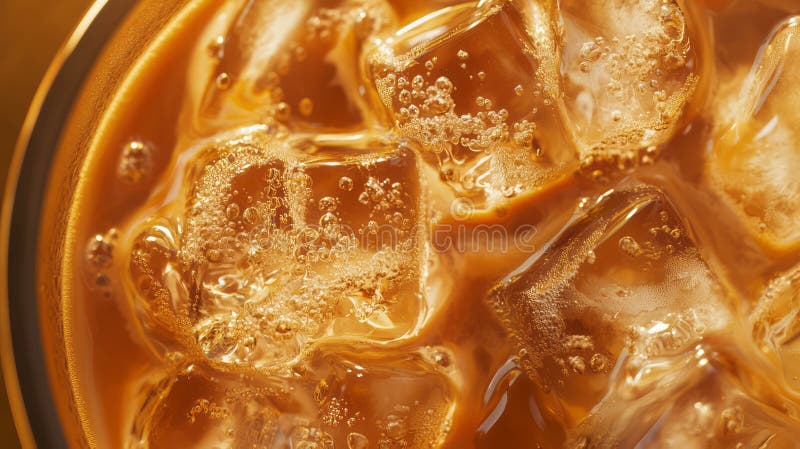 Refreshing Iced Coffee with Ice Cubes Close-up for Beverage Design ...