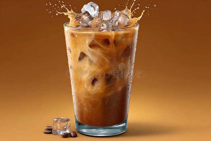 Refreshing Iced Coffee with Ice Cubes Splash Stock Illustration ...