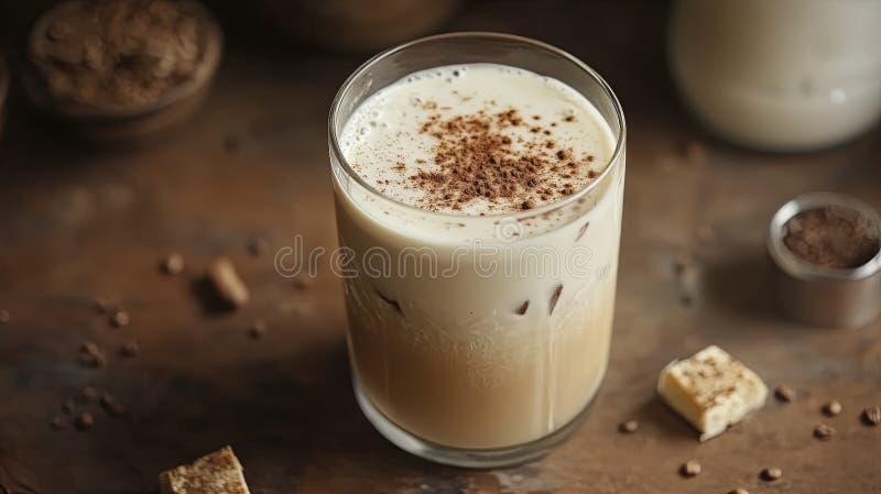 Refreshing Iced Coffee with Milk, Subtle Contrast. Stock Image - Image ...