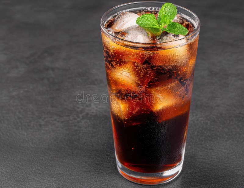 Refreshing Iced Cola Drink with Mint Leaves Stock Illustration ...