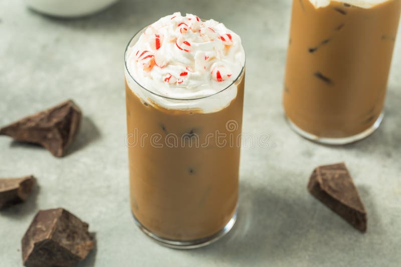 Refreshing Iced Cold Peppermint Mocha Coffee Stock Image - Image of ...