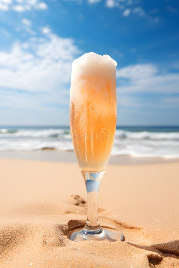 A Refreshing Iced Drink with a Lemon Slice in a Glass, Placed on a ...