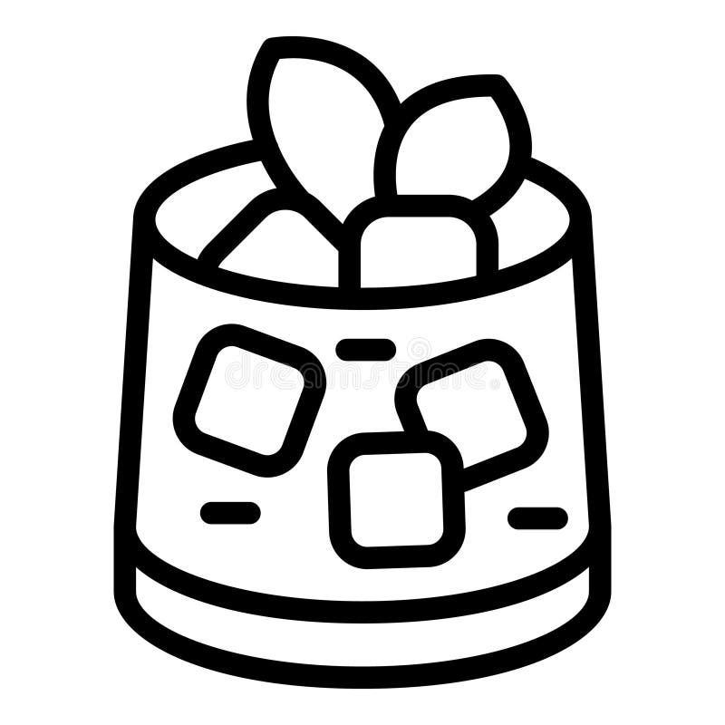 Refreshing Iced Drink Line Art Icon Stock Illustration - Illustration ...