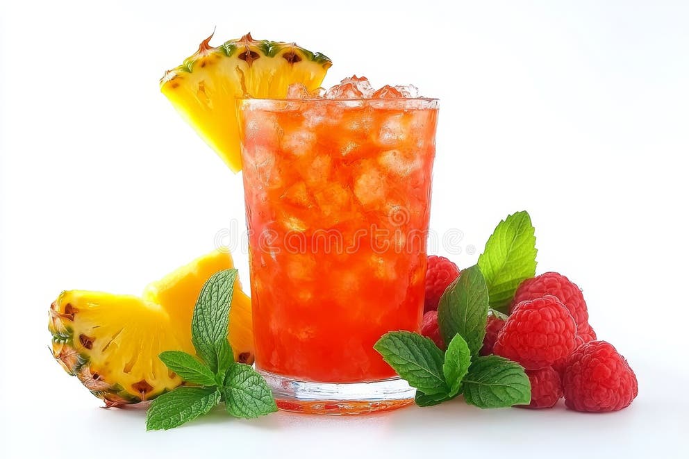 Refreshing Iced Fruit Tea with Pineapple, Raspberries, and Mint ...