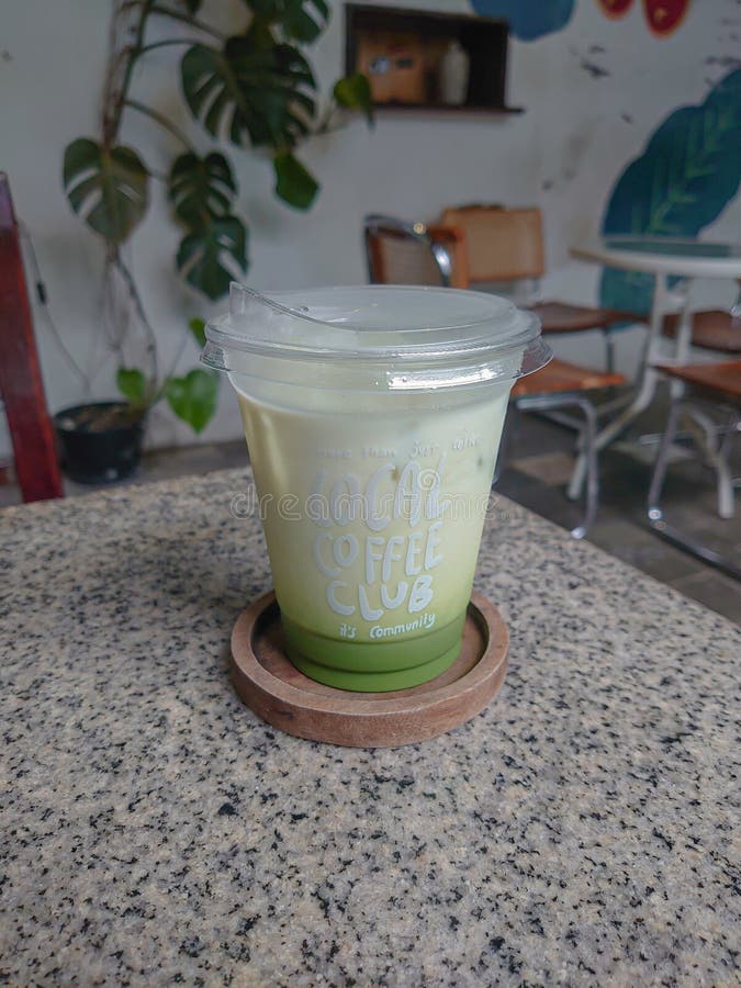 Iced Matcha Latte stock image. Image of modern, refresh - 375171551