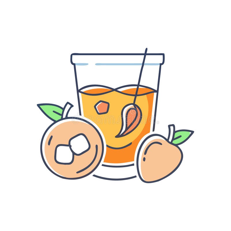 Refreshing Iced Peach Tea for Summer Stock Vector - Illustration of ...