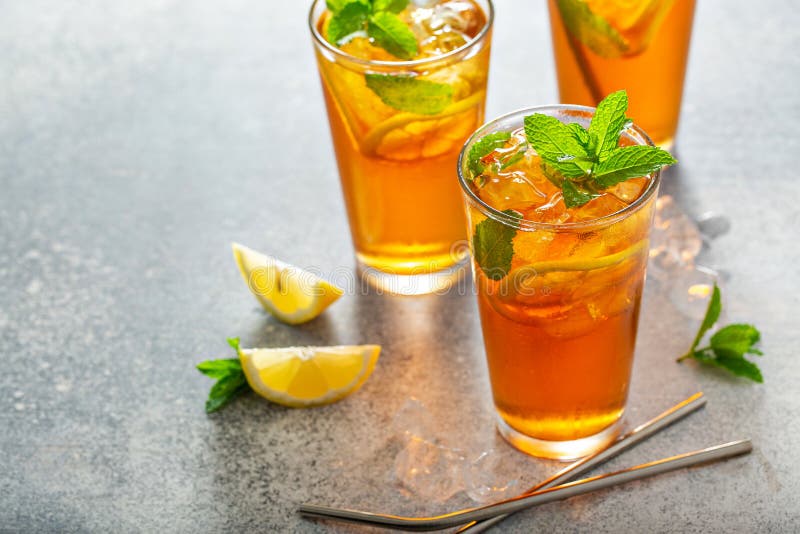 Refreshing iced tea stock photo. Image of glass, cocktail - 183782358