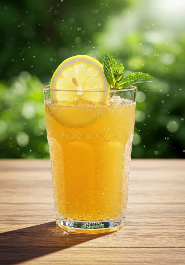 Refreshing Iced Tea with Lemon and Mint in a Glass Stock Photo - Image ...