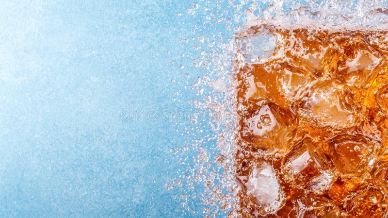 Refreshing Iced Tea Splash on Blue Background Stock Illustration ...