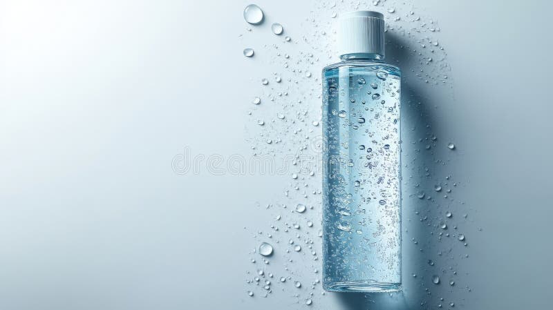 Refreshing Hand Sanitizer Gel Bottle with Water Droplets Stock ...