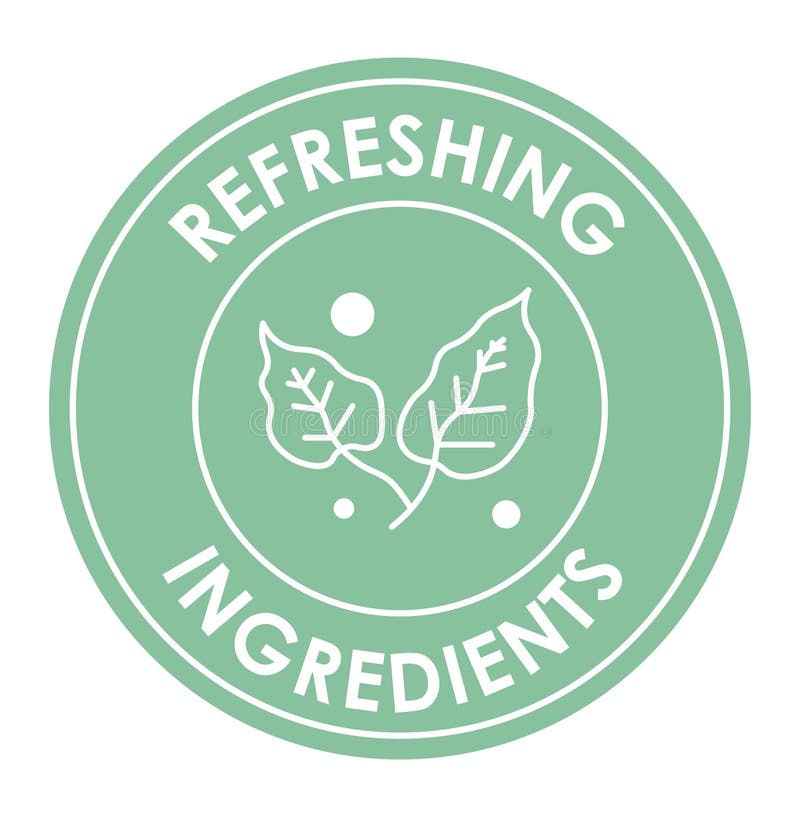 Refreshing Ingredients, Ecological Content Label Stock Illustration - Illustration of seal ...