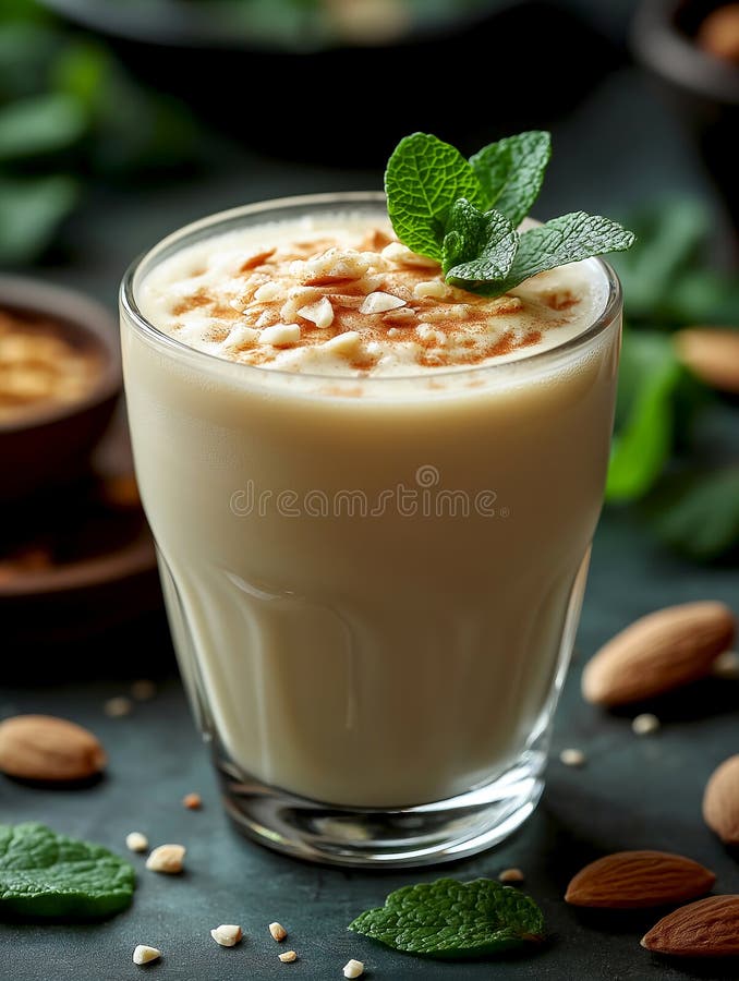 Refreshing Lassi Served in a Glass Garnished with Mint Leaves and ...