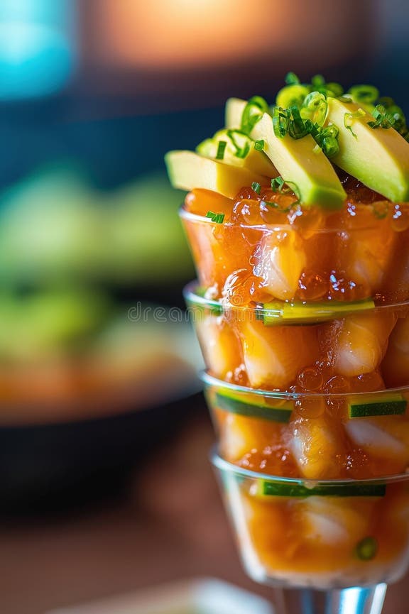 Refreshing Layers of Savory Ingredients in a Culinary Creation ...