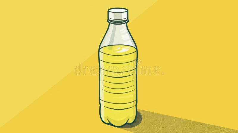Refreshing Lemonade in Clear Plastic Bottle on Yellow Background Stock ...