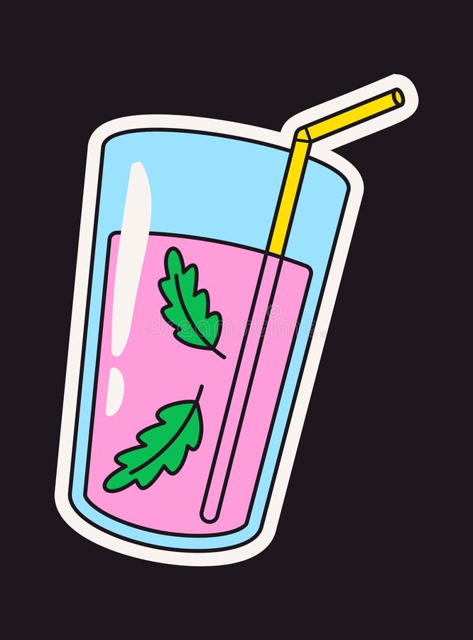 Refreshing Lemonade Drink Summer Sticker Stock Vector - Illustration of ...
