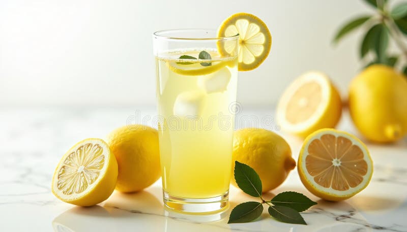 Lemonade on Marble Background Stock Photo Stock Photo - Image of ...