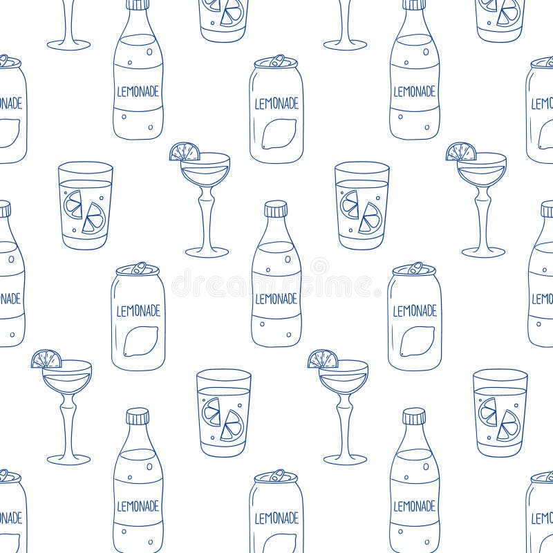 Refreshing Lemonade Patterns Featuring Various Drink Styles and Glass ...