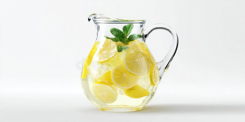 The Refreshing Lemonade Pitcher Filled with Ice and Fresh Lemons. AI ...
