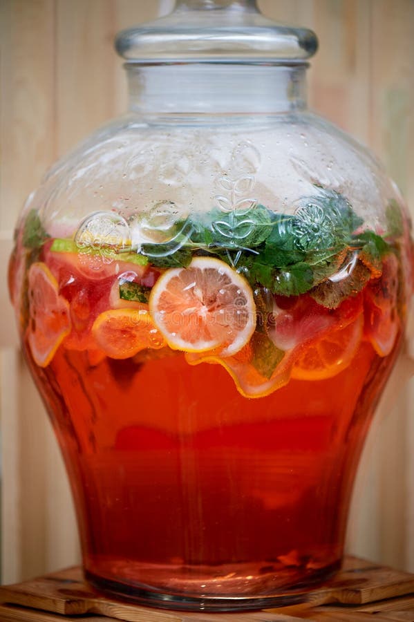 Refreshing Lemonade in a Steamed-up Can. Picnic, Catering at the Event ...