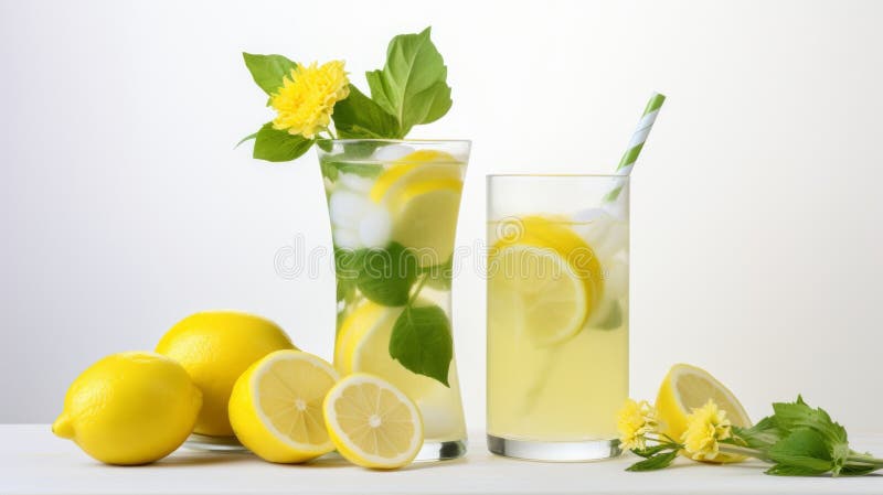 Refreshing Lemonade with White Background - Perfect for Summer Picnics ...