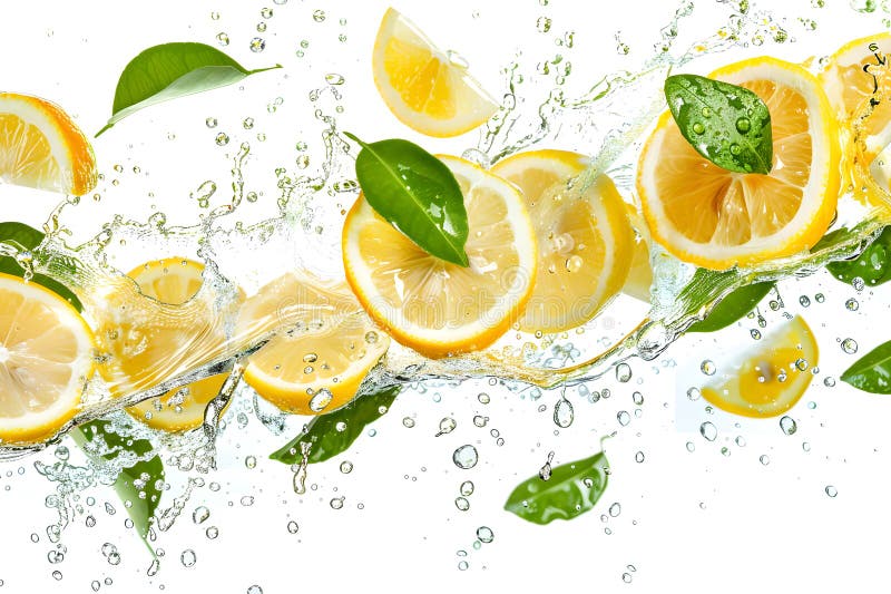 Refreshing Lemons Splash stock image. Image of nutritious - 329943349