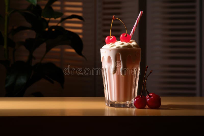 Refreshing Light Milkshake. Generate Ai Stock Image - Image of brown ...