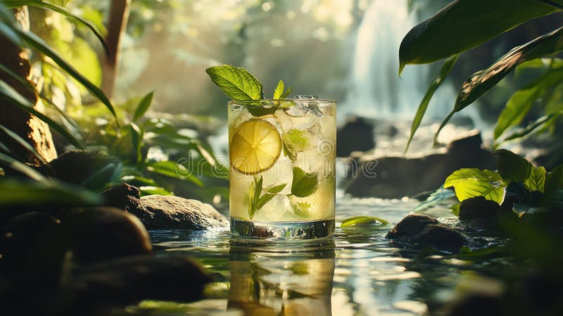 Refreshing Lime Mint Drink Waterfall Stock Photos - Free & Royalty-Free ...