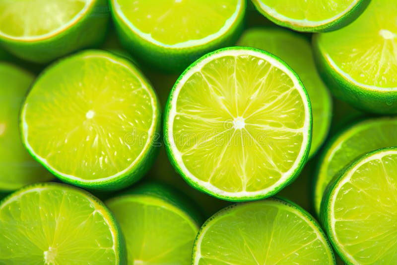 Refreshing Lime Slice on Bright Green Background for Summer Themed ...
