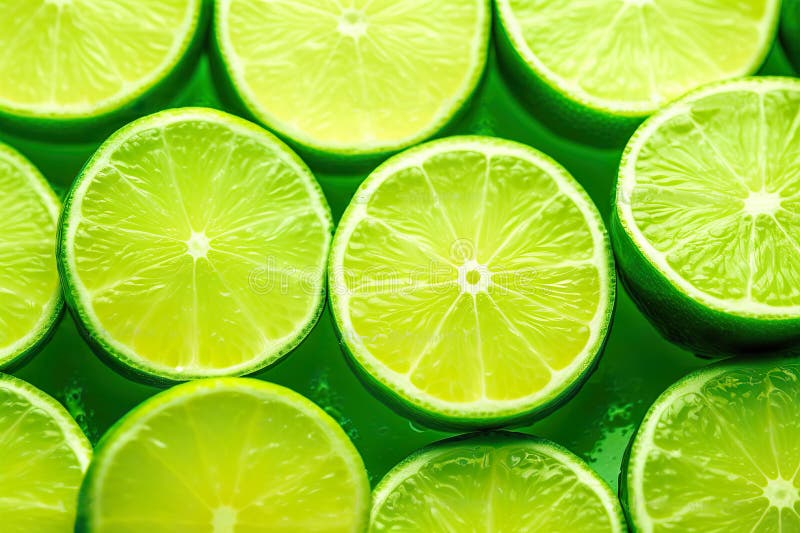 Refreshing Lime Slice on Bright Green Background for Summer Themed ...