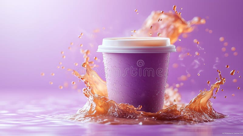 Refreshing Liquid Splash in Purple Cup Stock Image - Image of artistic ...