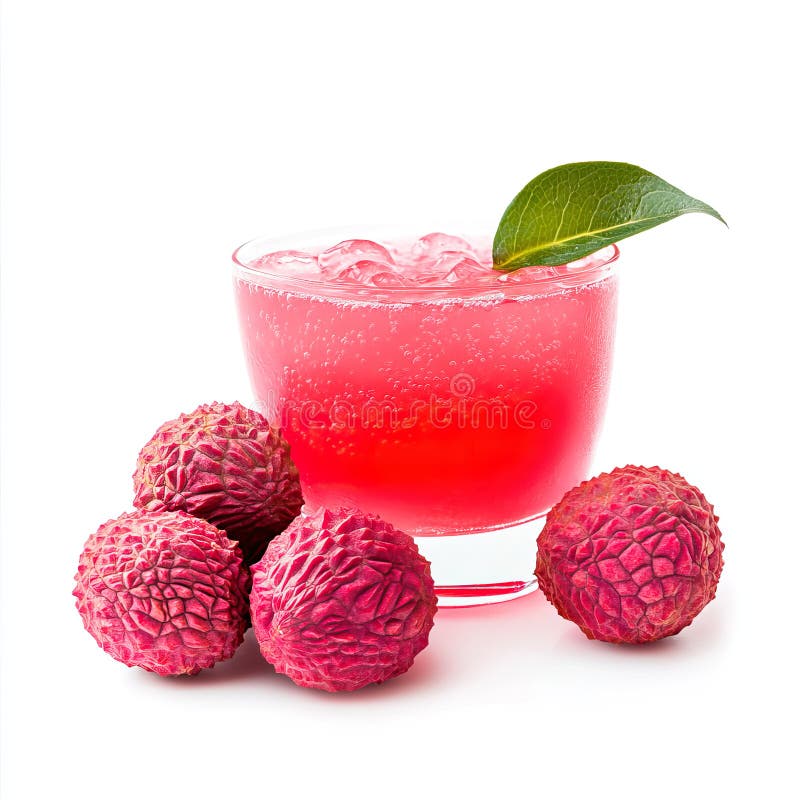 Refreshing Lychee Martini on White Background Stock Image - Image of ...
