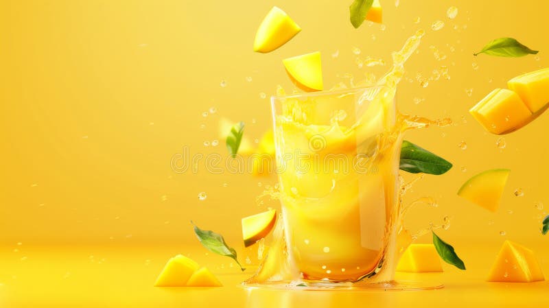 Refreshing Mango Cocktail with Mango Slices and Splashes. Perfect for ...