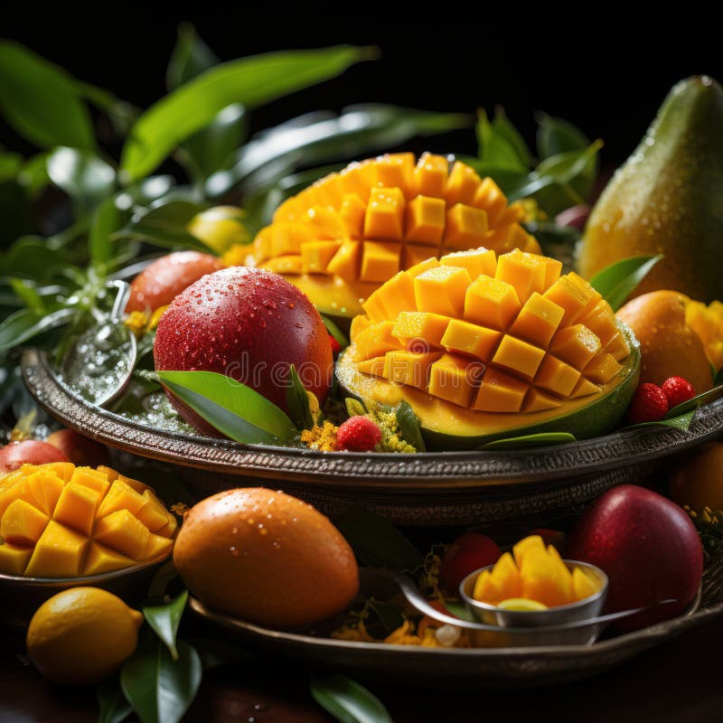 Refreshing Mango Delight: a Tropical Symphony of Flavor. Generative AI ...