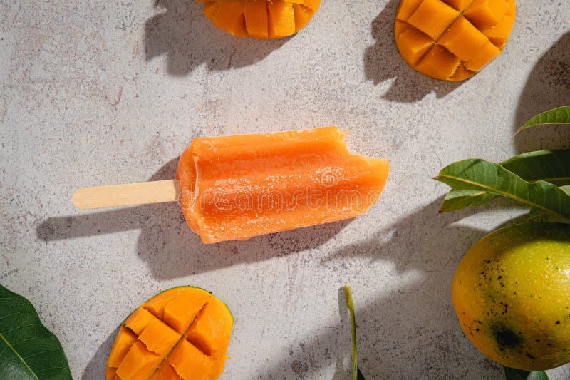 Refreshing mango ice cream stock image. Image of food - 277090991