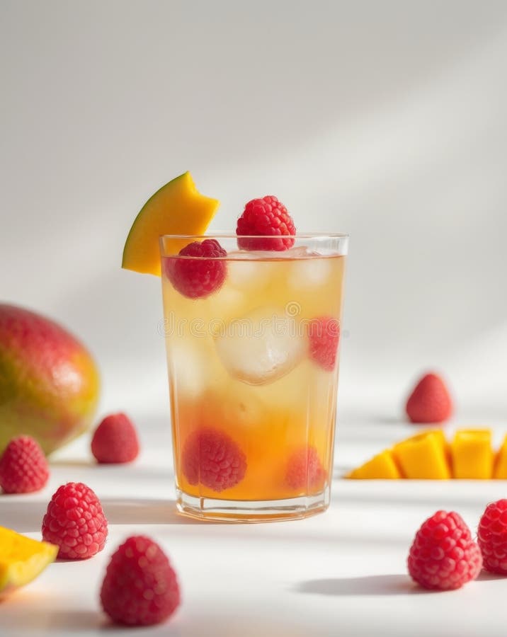 Mango and Raspberry Mojito stock image. Image of jaggery - 83483433