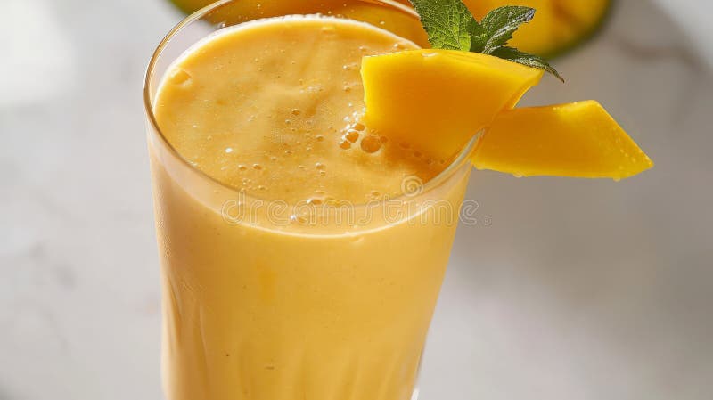 Refreshing Mango Smoothie stock image. Image of creamy - 331194359