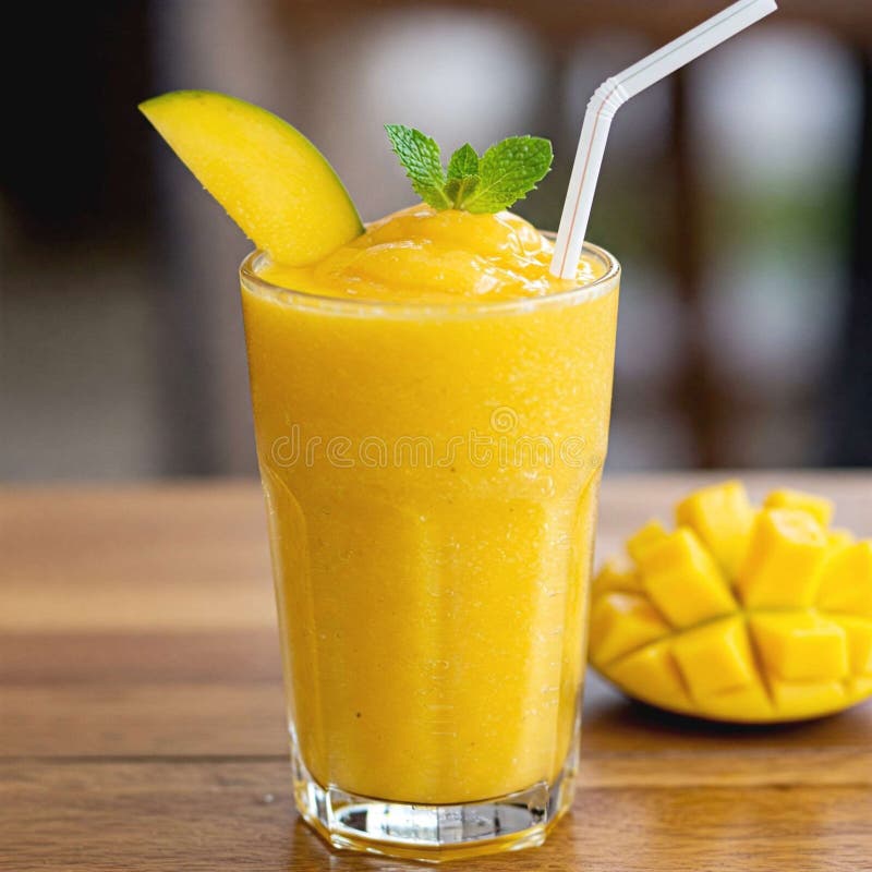 Refreshing Mango Smoothie with Mint Leaves AI-GENERATED Stock Photo - Image of healthybeverage ...