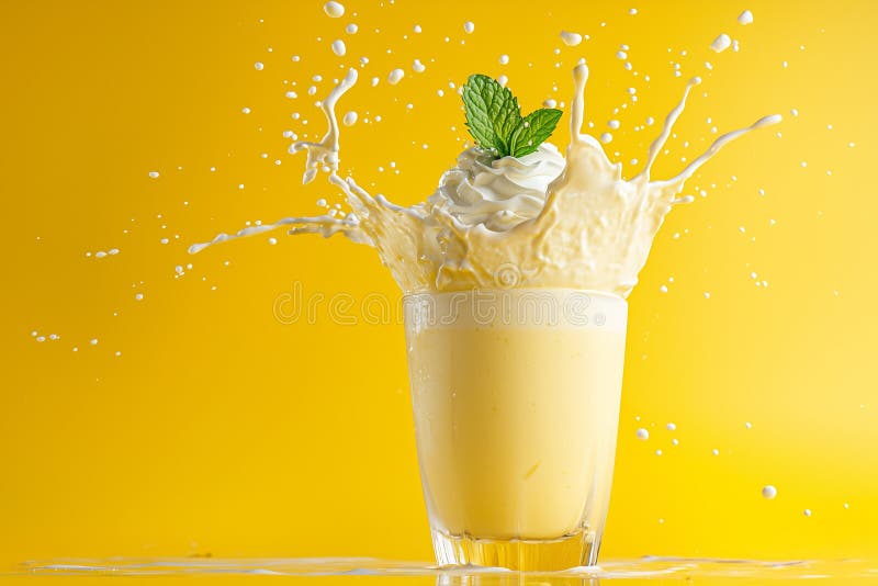 Refreshing Milkshake Splash Delight Stock Illustration - Illustration ...