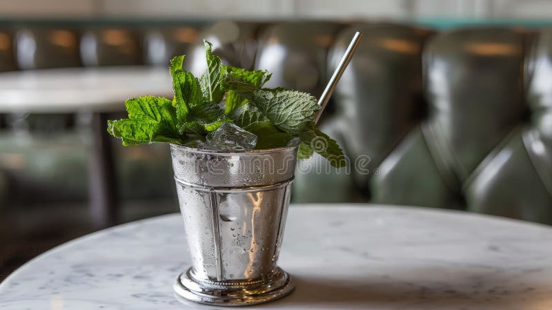 Refreshing Mint Julep Cocktail Metal Cup Ice Cubes Stock Photos - Free ...