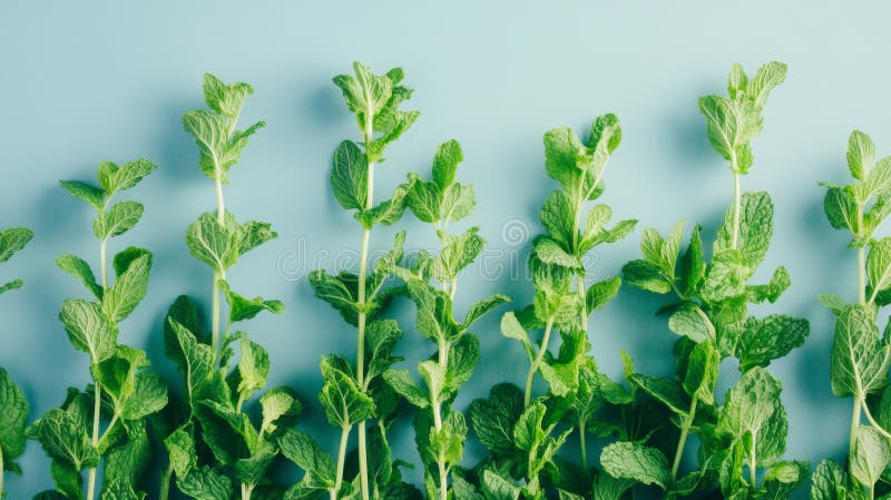Refreshing Mint Leaves Refers To an Appealing Display of Green Fresh ...