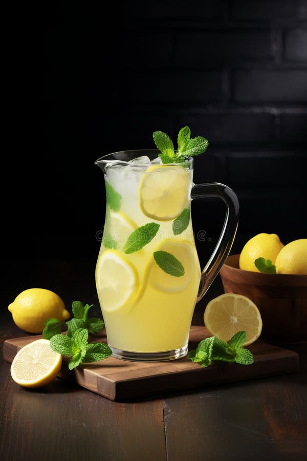 Refreshing Mint Lemonade in a Jug Fresh and Delicious Beverage with ...