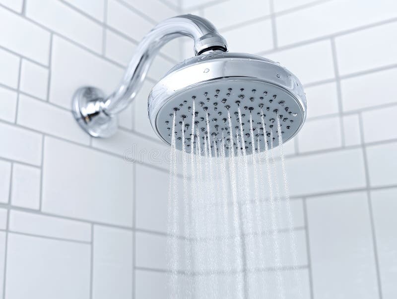 Refreshing Modern Shower with Steady Water Flow Stock Illustration ...