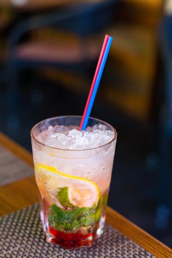 Refreshing Mojito with Crushed Ice on a Hot Summer Day Stock Photo ...
