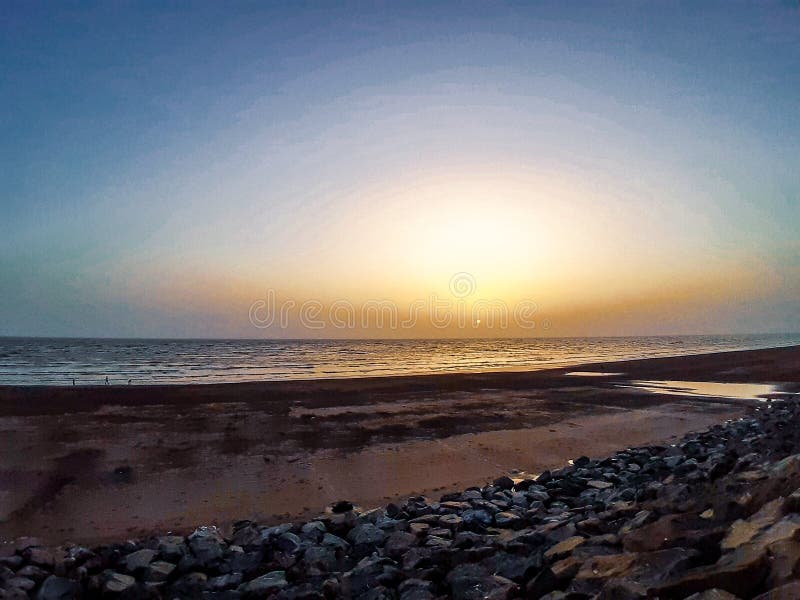 Refreshing Morning at the Beach Stock Photo - Image of sunlight, dusk ...