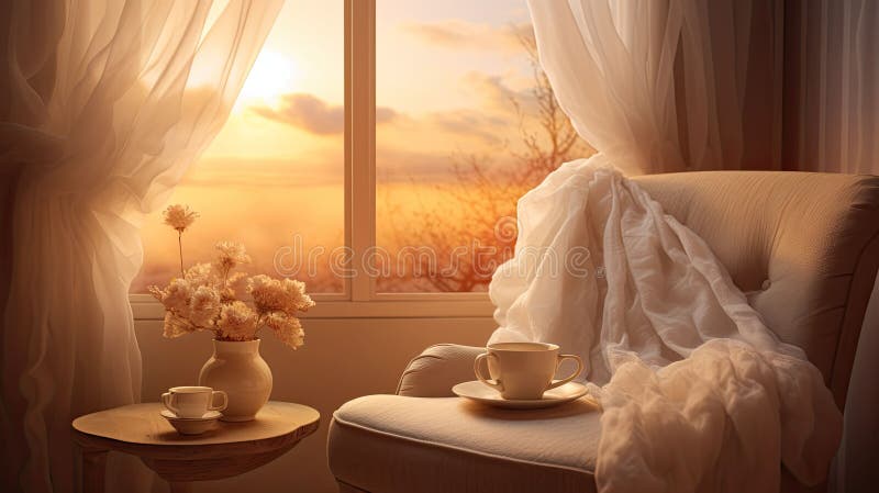 Refreshing morning relax stock illustration. Illustration of ...