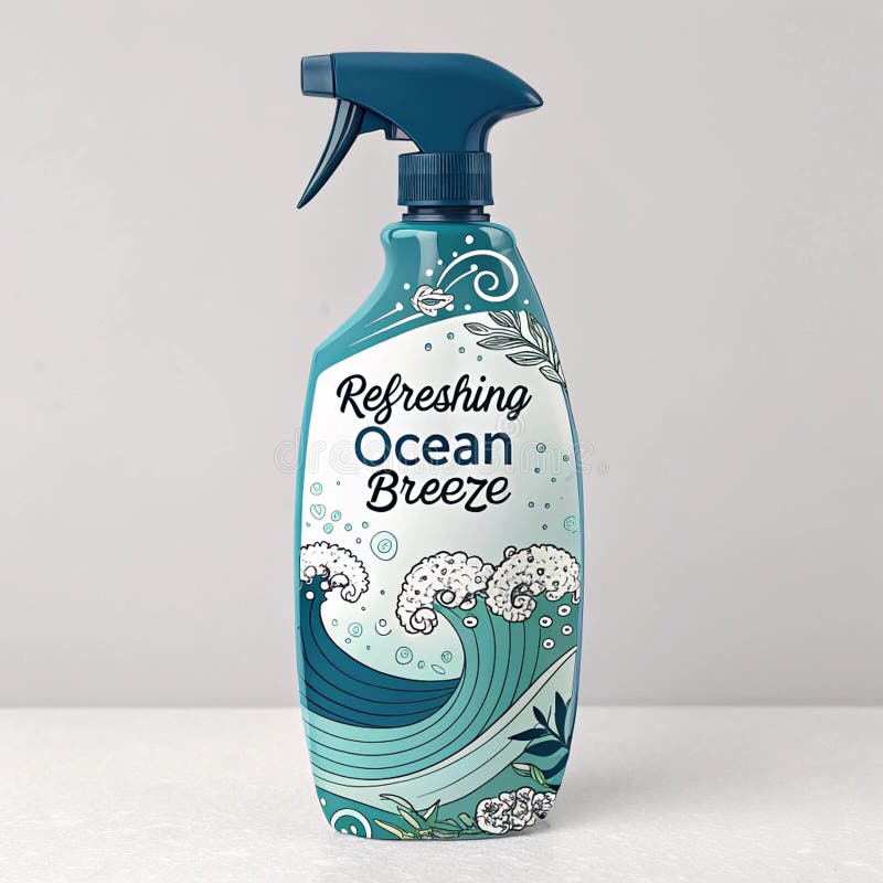 Refreshing Ocean Breeze All Purpose Cleaner Stock Illustration ...